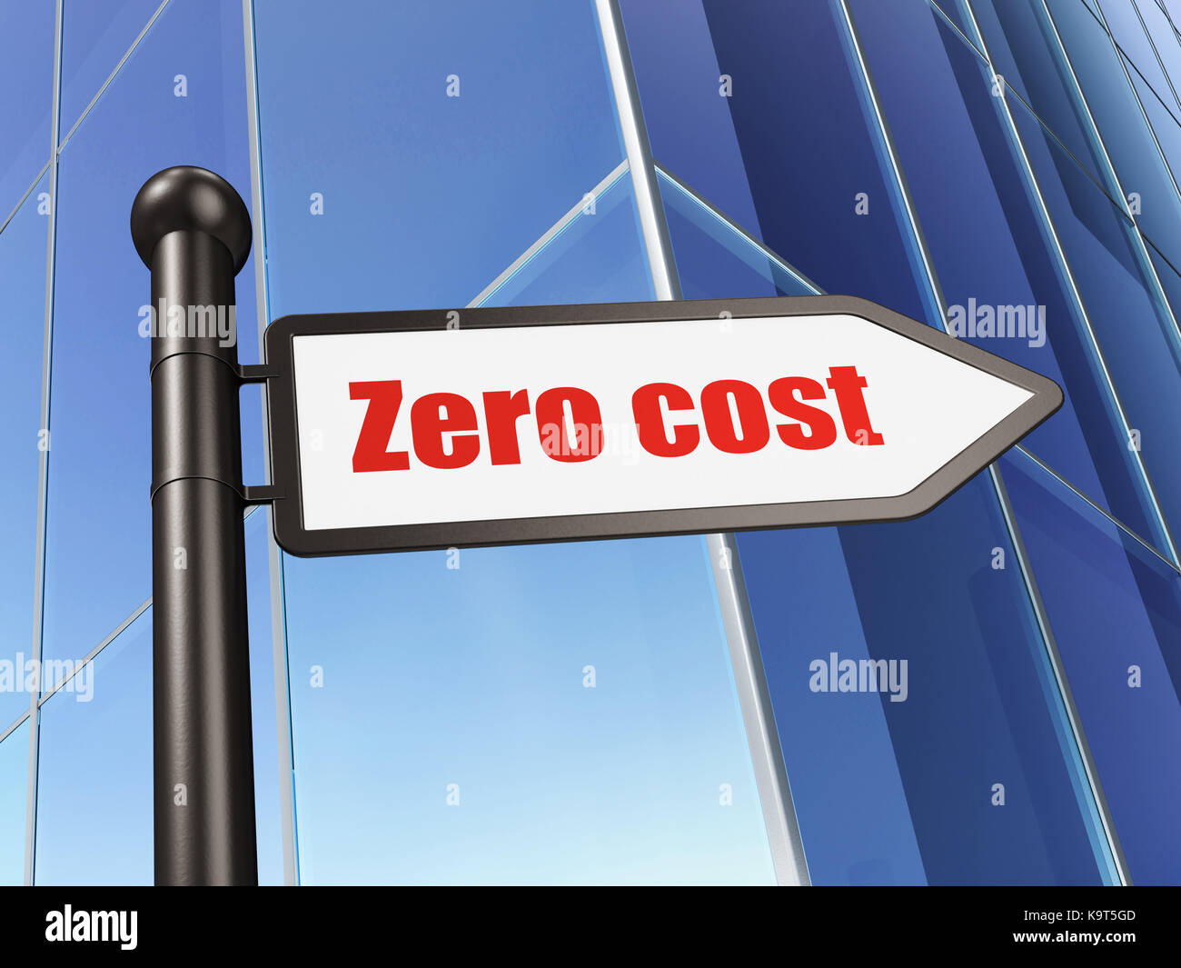 Finance concept: sign Zero cost on Building background Stock Photo - Alamy