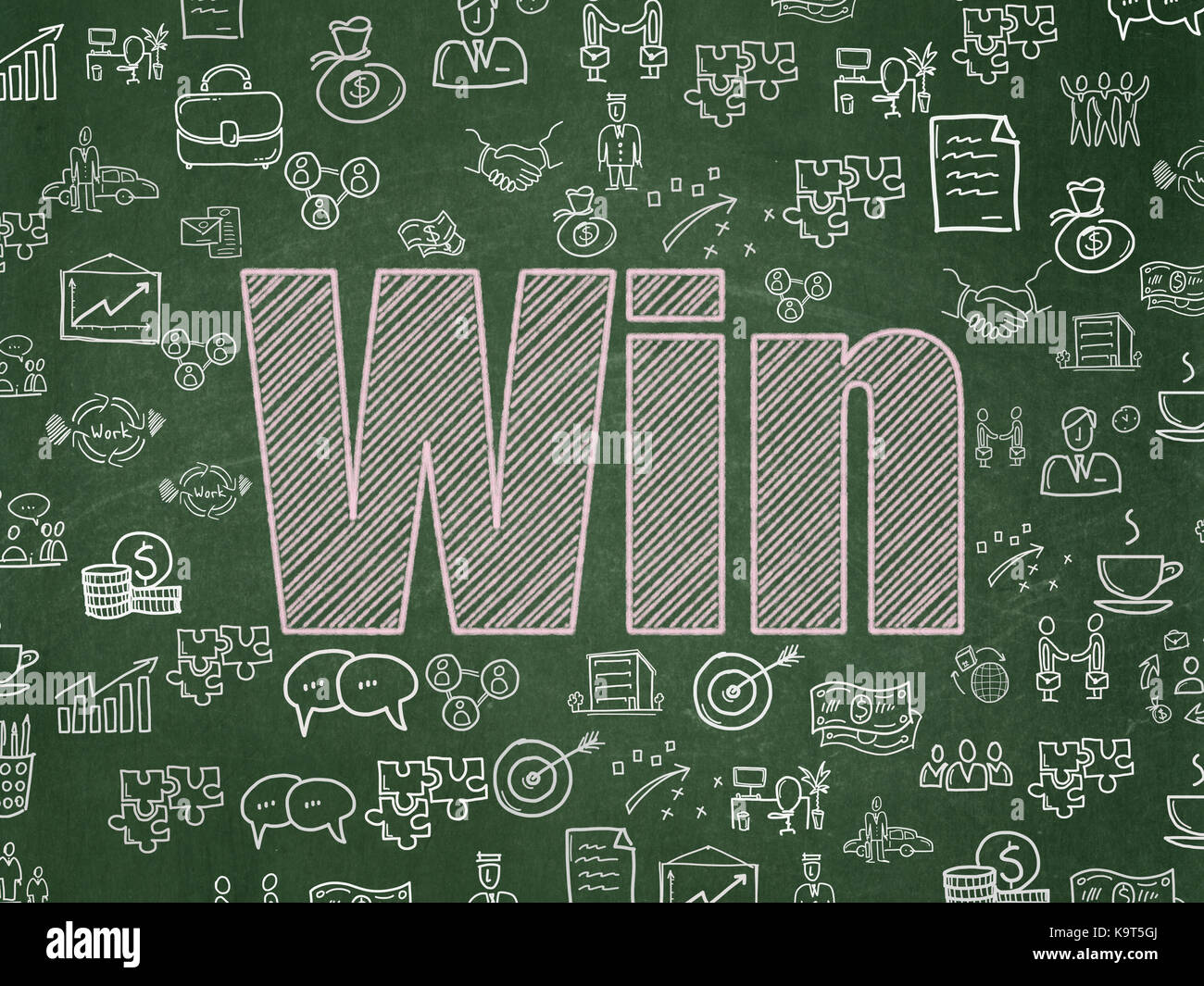 Business concept: Win on School board background Stock Photo - Alamy