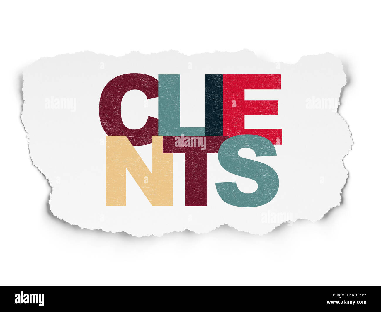 Business concept: Clients on Torn Paper background Stock Photo - Alamy