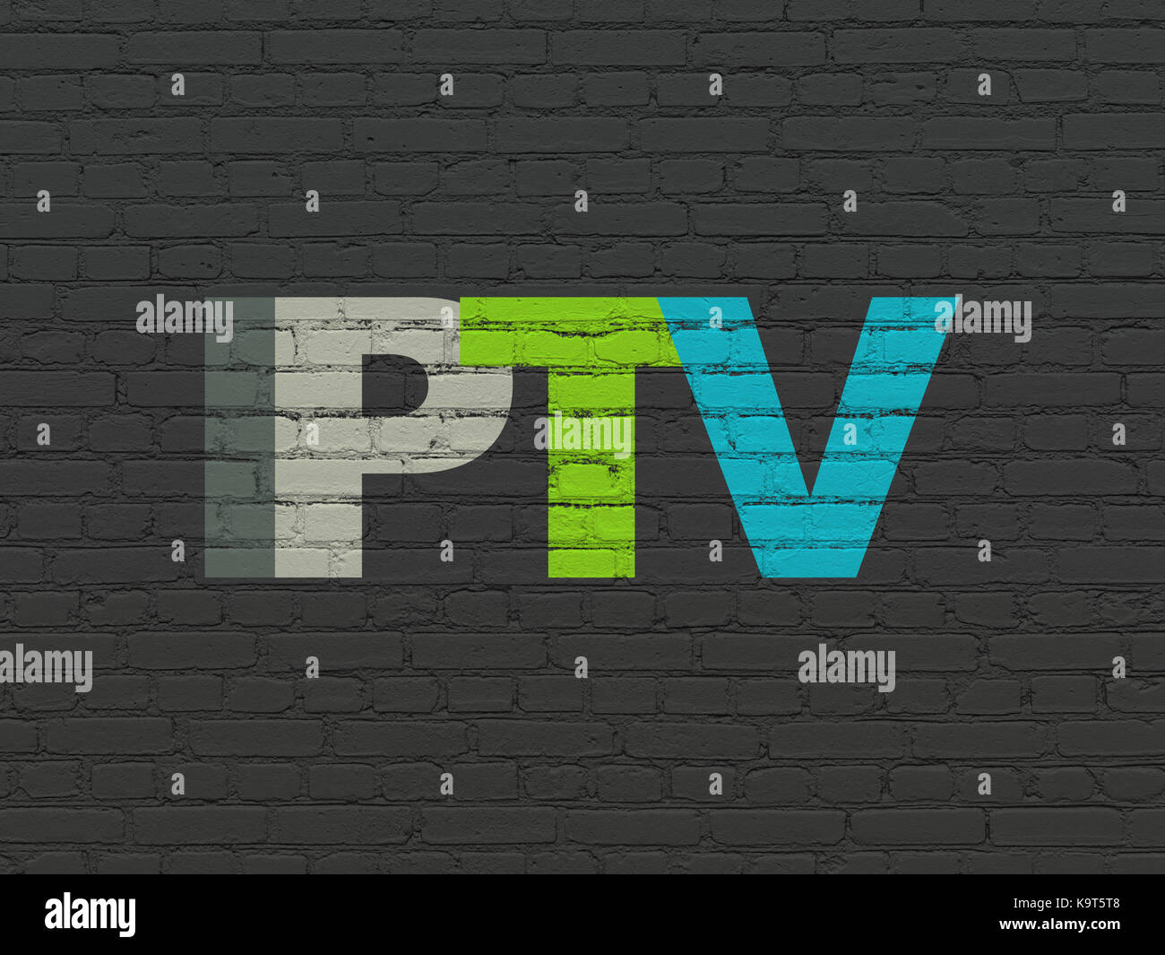 Web design concept: IPTV on wall background Stock Photo - Alamy