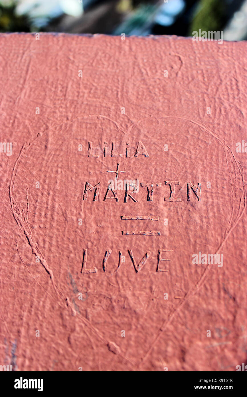 Wall Engraved with Love Message in Nice, France Stock Photo - Alamy