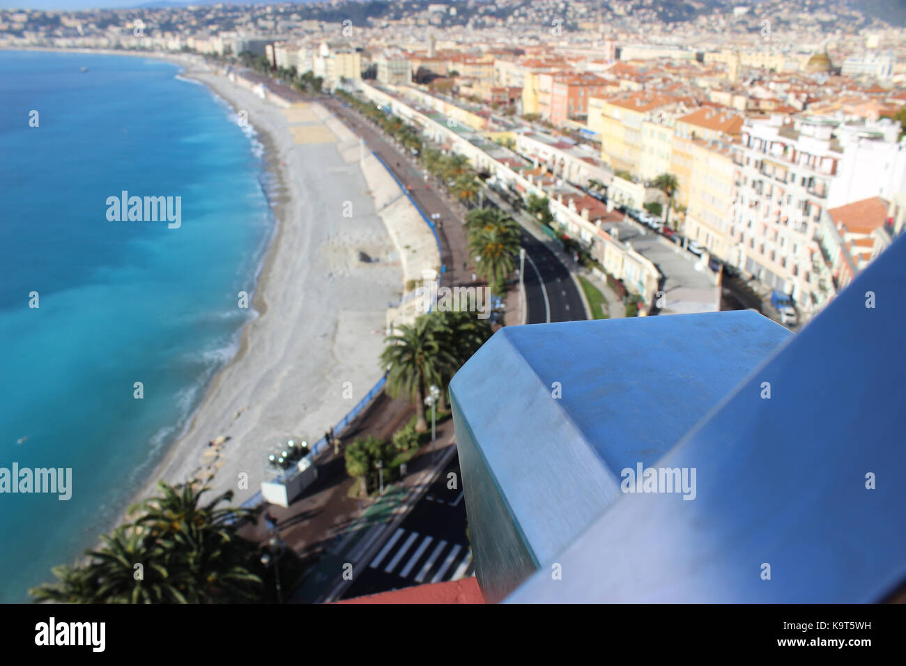Telescope overlooking for Nice, France, cityscape from above Stock ...