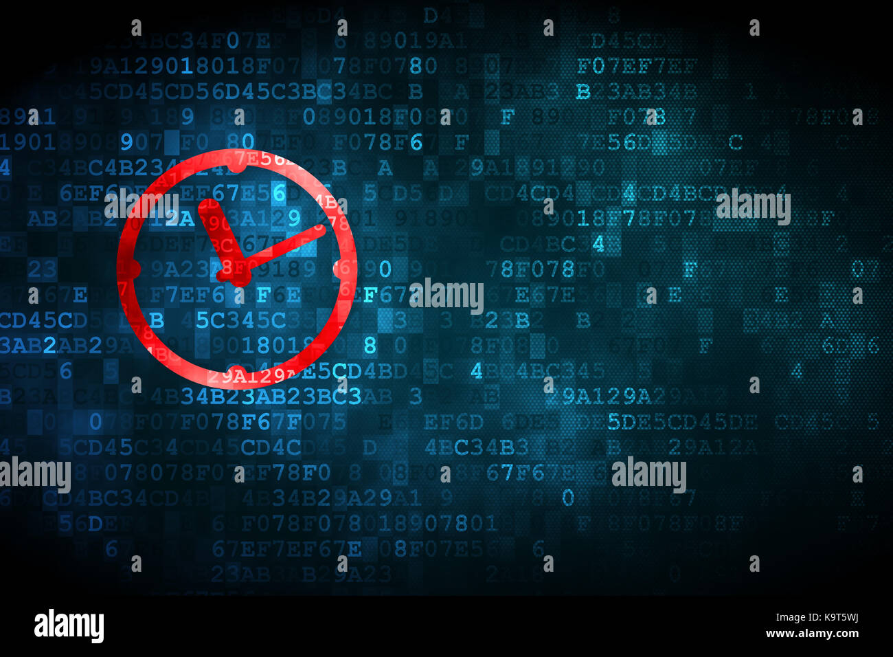 Timeline concept: Clock on digital background Stock Photo - Alamy