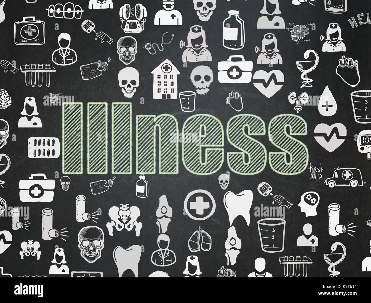 Medicine concept: Illness on School board background Stock Photo - Alamy