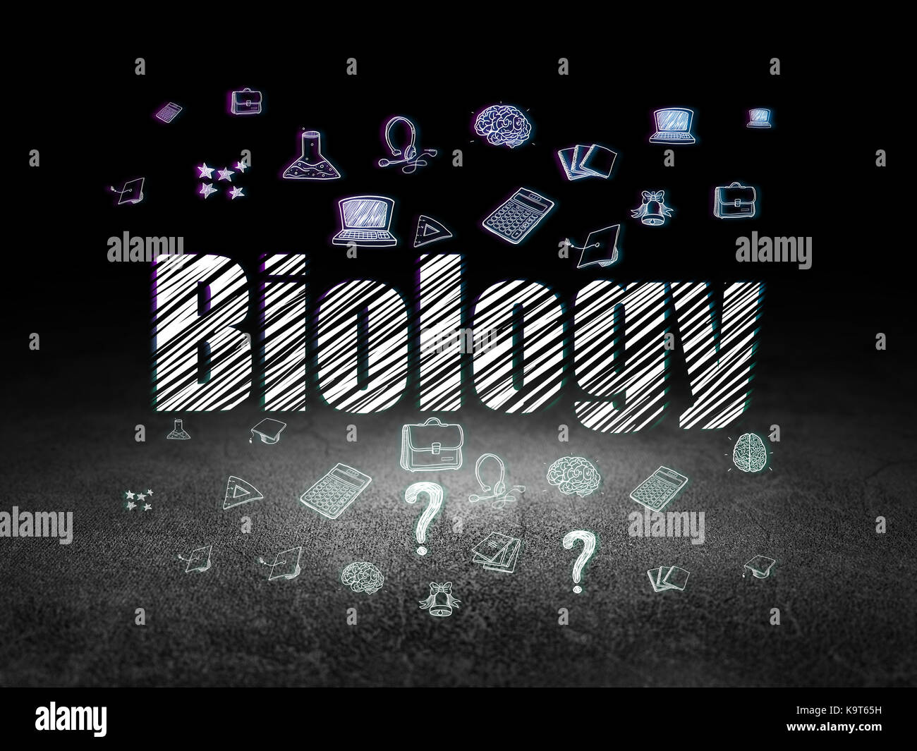 Education concept: Biology in grunge dark room Stock Photo - Alamy