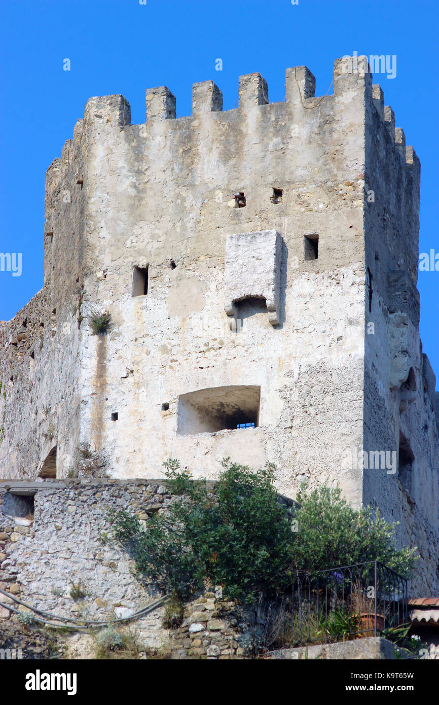 Castle of Roquebrune-Cap-Martin in southeastern France between Monaco ...
