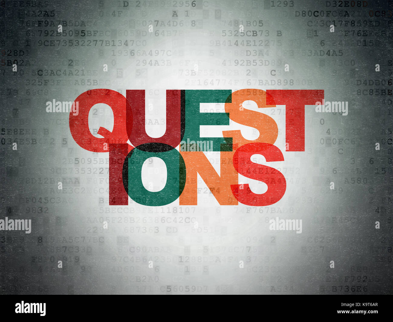 Education concept: Questions? on Digital Data Paper background Stock ...