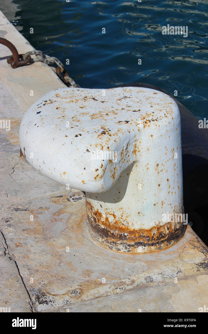 Old Iron Bollard at a Harbor of Nice in France Stock Photo - Alamy
