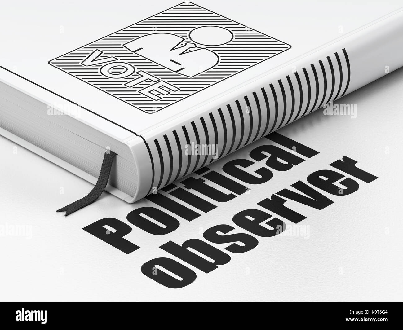Politics concept: book Ballot, Political Observer on white background ...