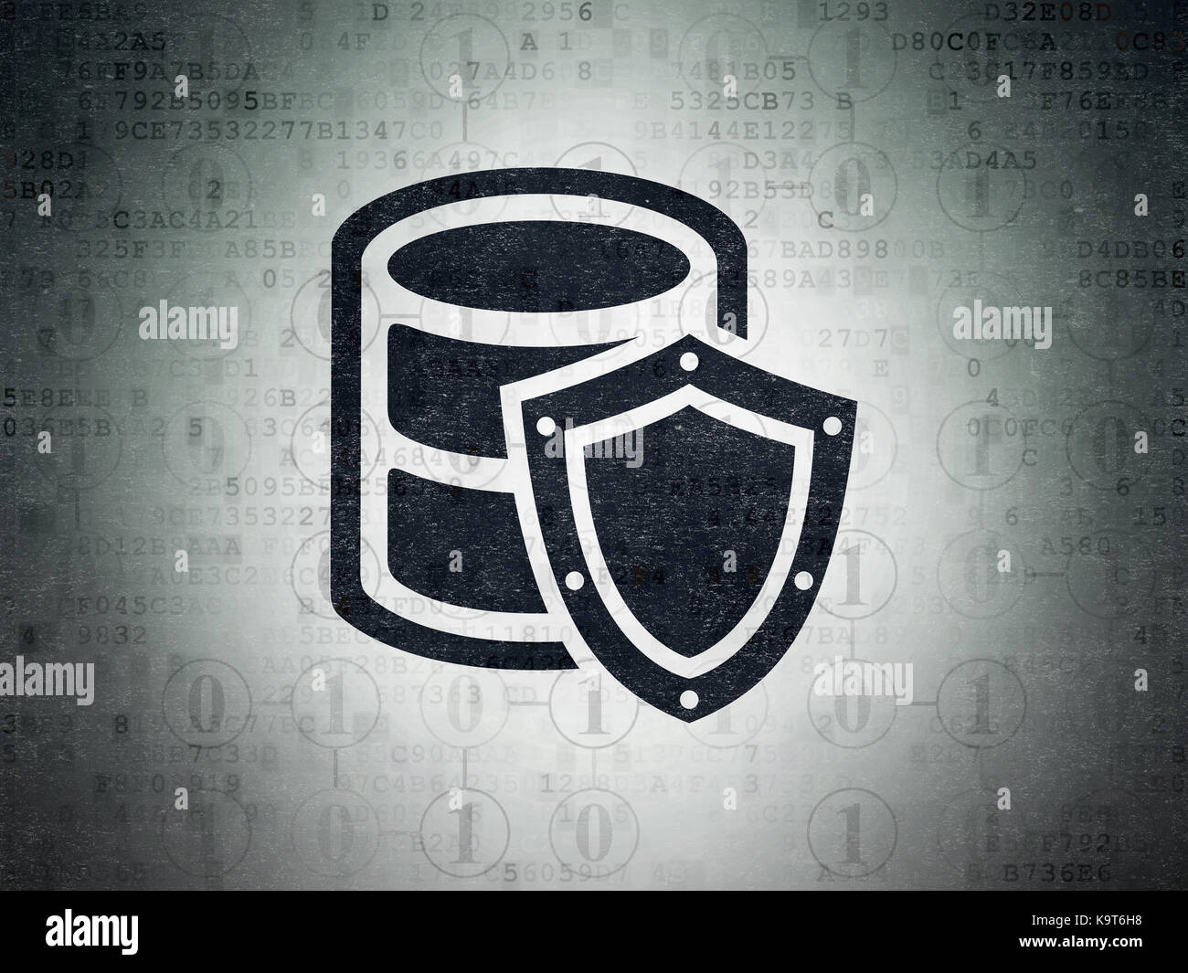 Software concept: Database With Shield on Digital Data Paper background ...