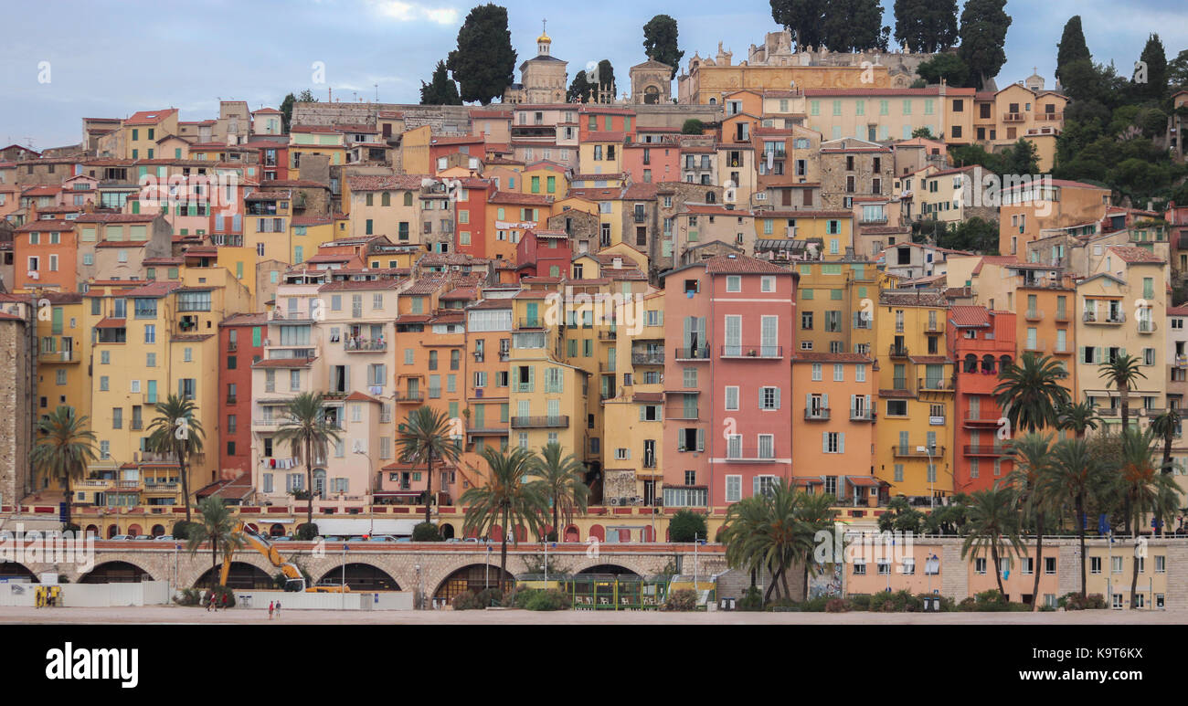 Panoramic View of Menton on the french Riviera, France Stock Photo - Alamy