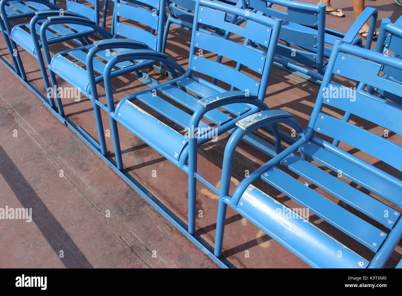 Many Blue chairs on Promenade des Anglais, Nice, France Stock Photo - Alamy