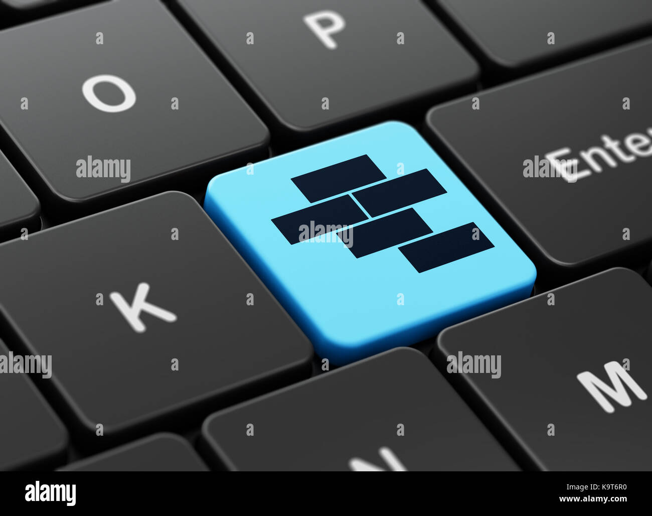 Constructing concept: Bricks on computer keyboard background Stock ...