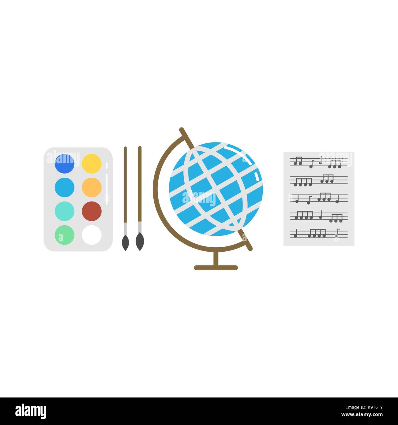 illustration of icons set for school and office work Stock Vector Image ...