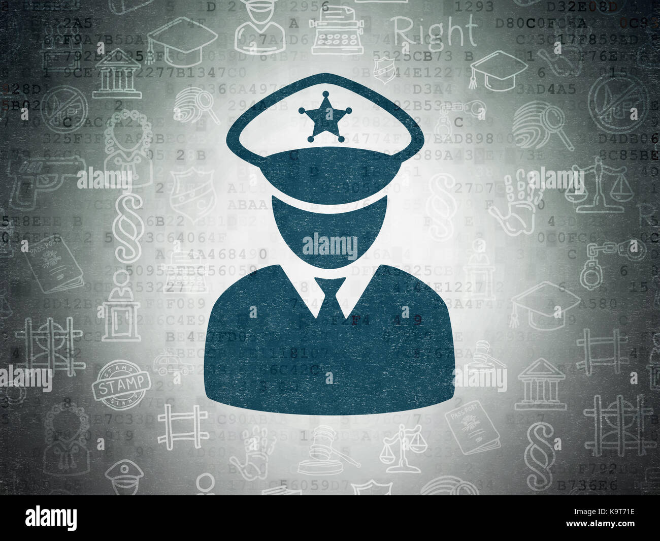 Law concept: Police on Digital Data Paper background Stock Photo - Alamy