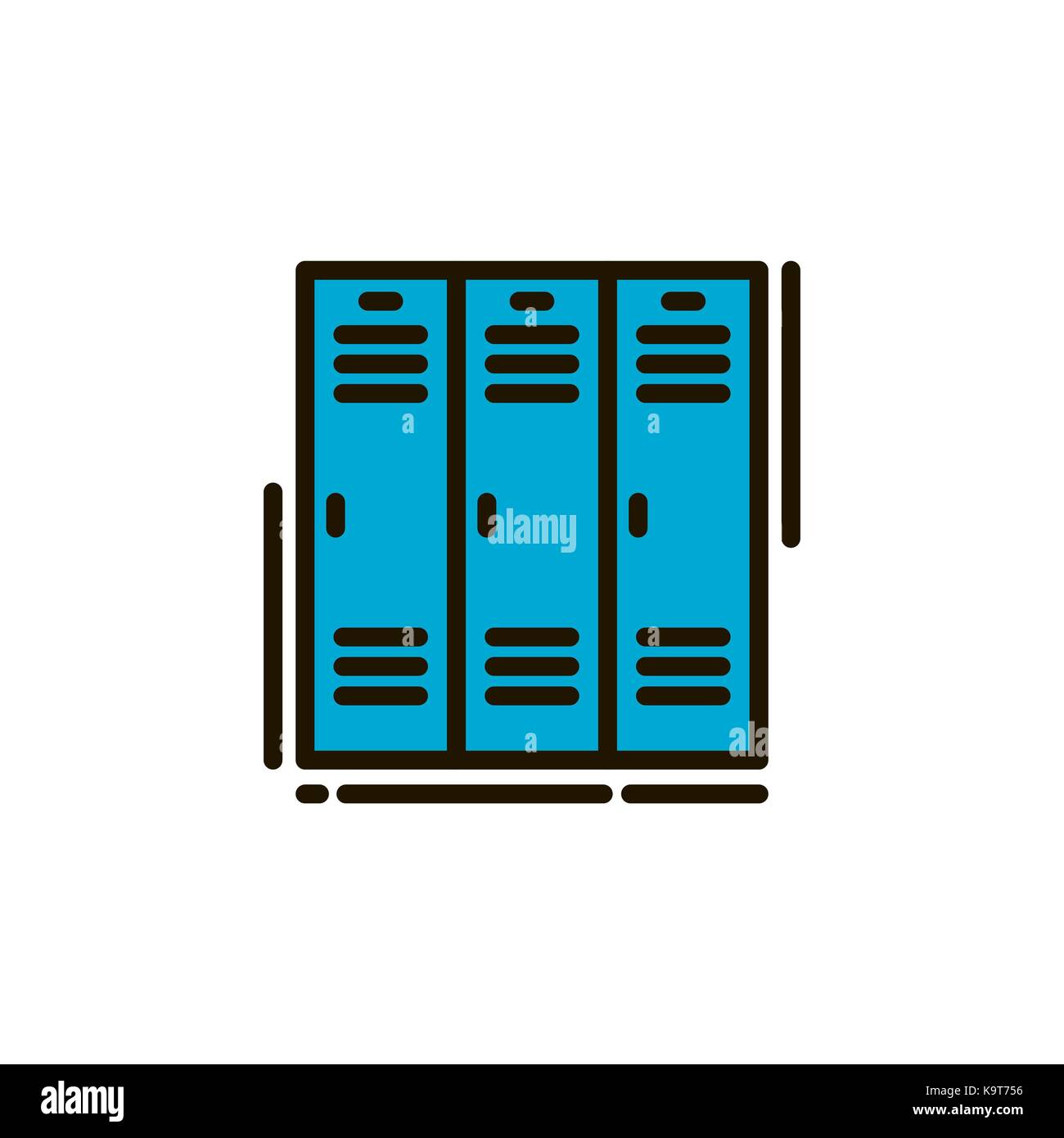 illustration of school lockers icon for keeping clothes, books and ...