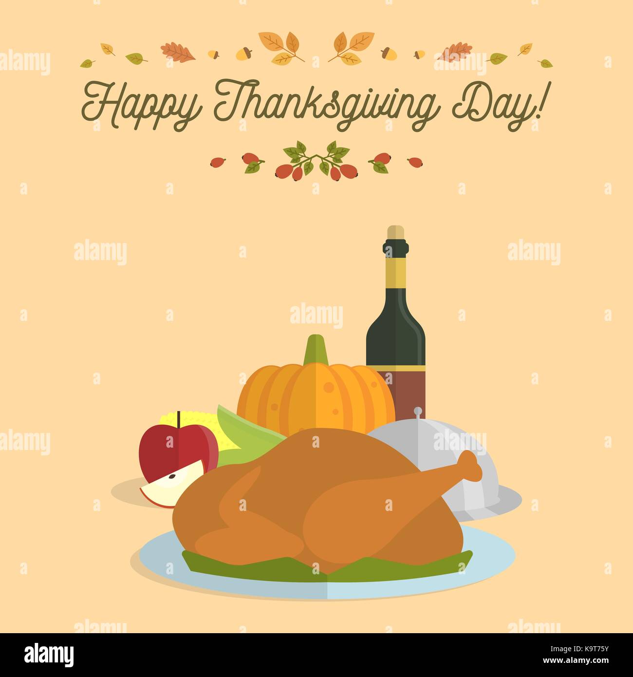 Thanksgiving day vector icon. Illustration of a traditional american ...