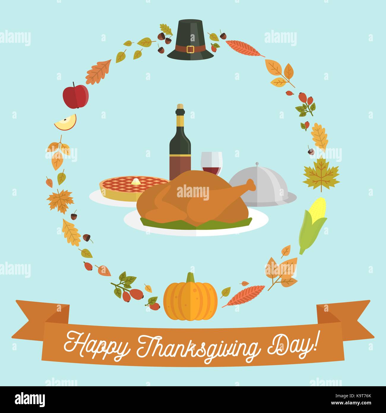 Thanksgiving day vector icon. Illustration of a traditional american ...