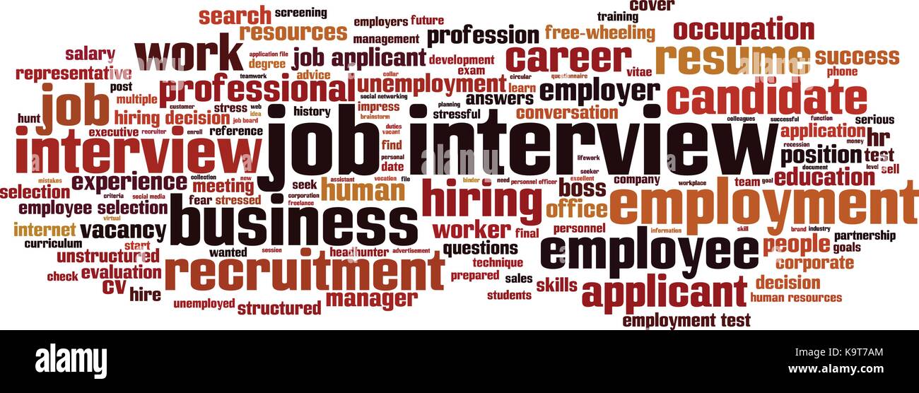 Job interview word cloud hi-res stock photography and images - Alamy