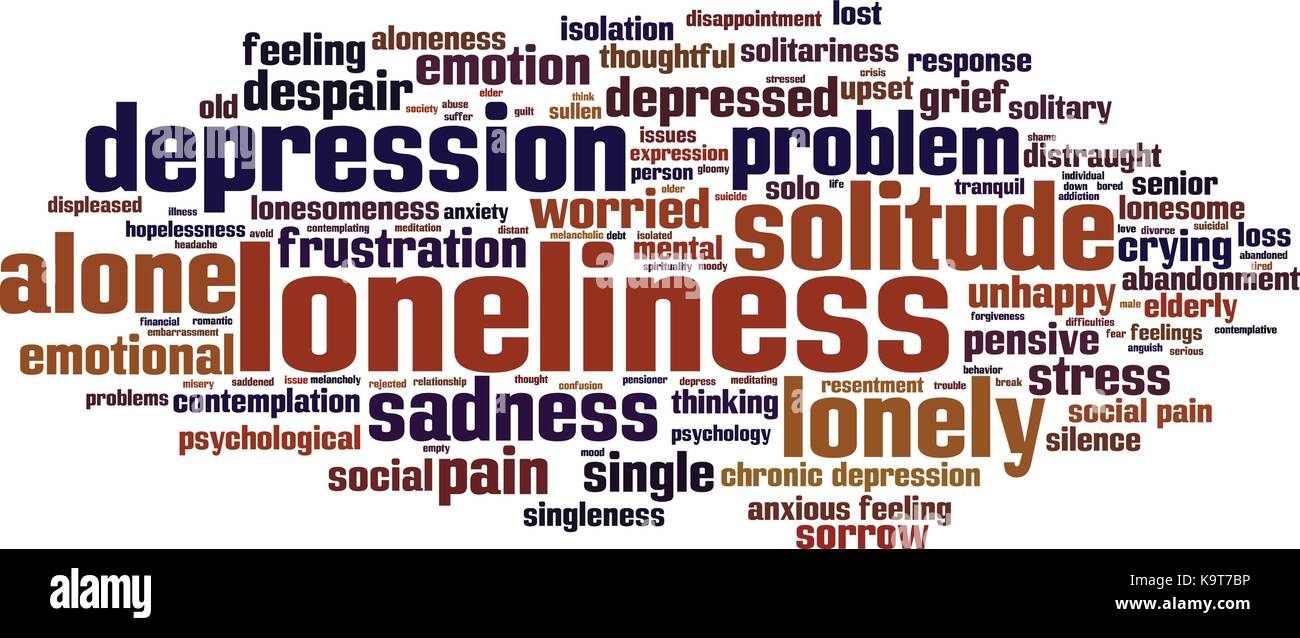 Loneliness word cloud concept. Vector illustration Stock Vector Image ...