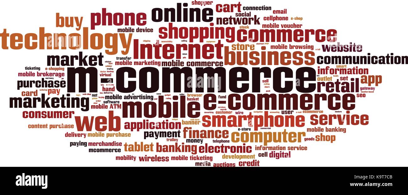 Mobile commerce word cloud concept. Vector illustration Stock Vector ...