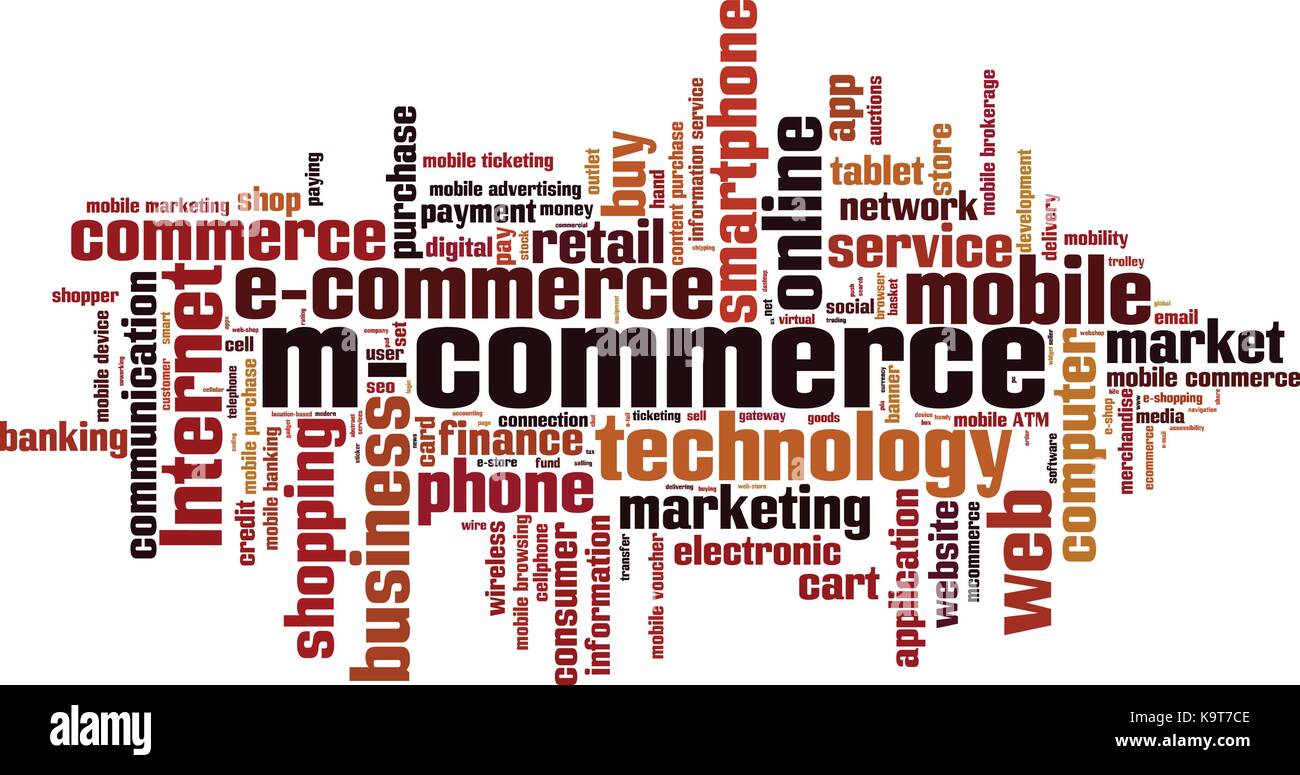 Mobile commerce word cloud concept. Vector illustration Stock Vector ...
