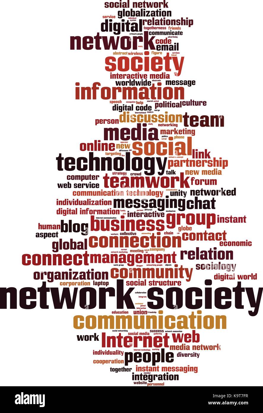 Network society word cloud concept. Vector illustration Stock Vector ...