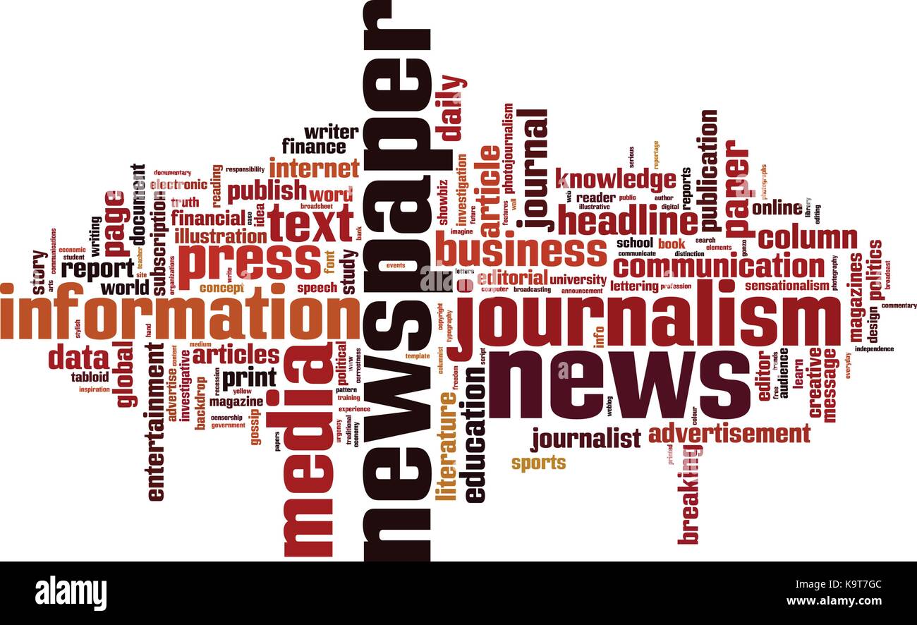 Newspaper word cloud concept. Vector illustration Stock Vector Image ...