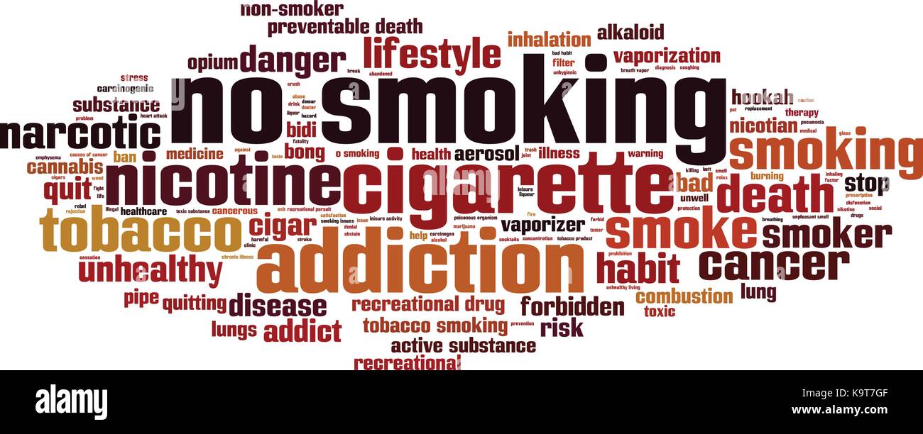 No smoking word cloud concept. Vector illustration Stock Vector Image ...