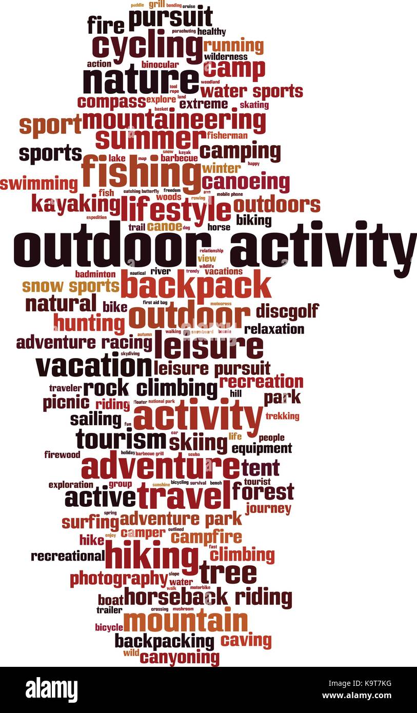 Outdor activity word cloud concept. Vector illustration Stock Vector ...