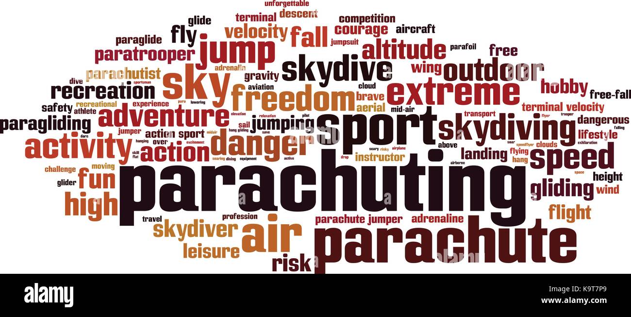 Parachuting word cloud concept. Vector illustration Stock Vector Image ...