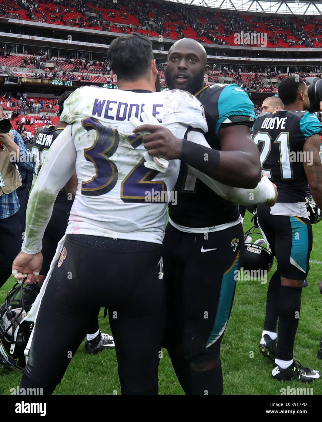 Baltimore Ravens Eric Weddle (left) and Jacksonville Jaguars' Leonard ...