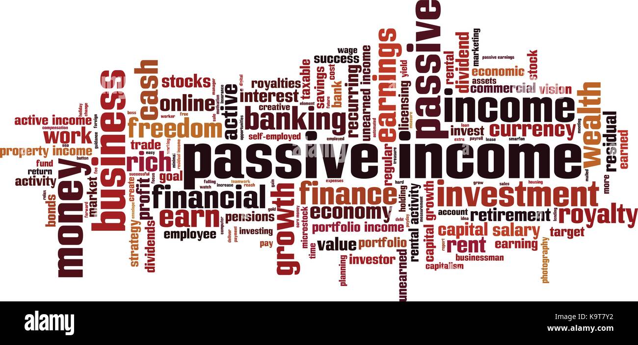 Passive income word cloud concept. Vector illustration Stock Vector ...