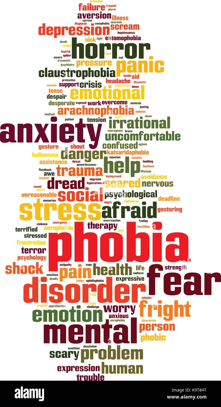 Phobia word cloud concept. Vector illustration Stock Vector Image & Art - Alamy