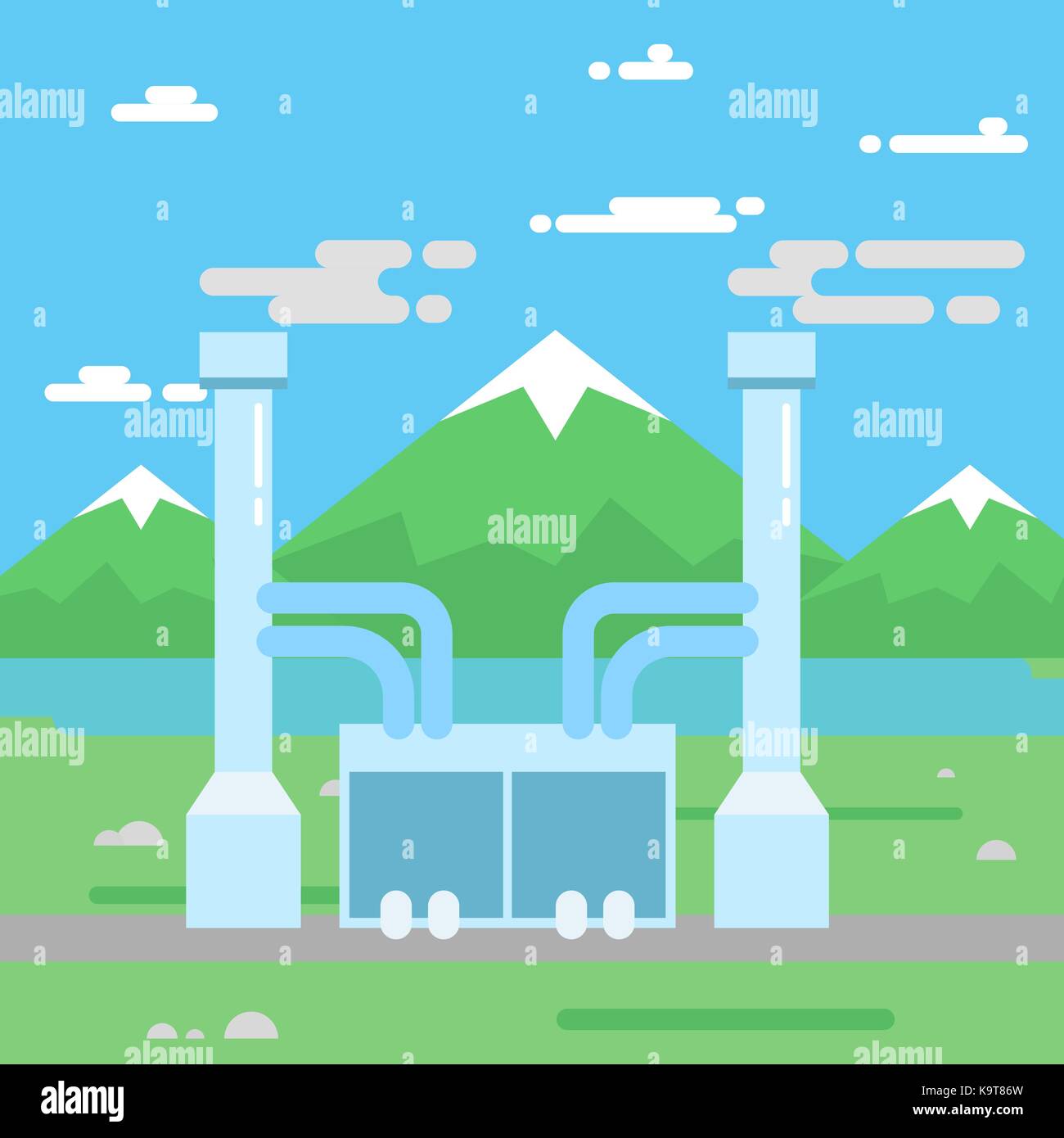 Eco factory illustration Stock Vector Image & Art - Alamy