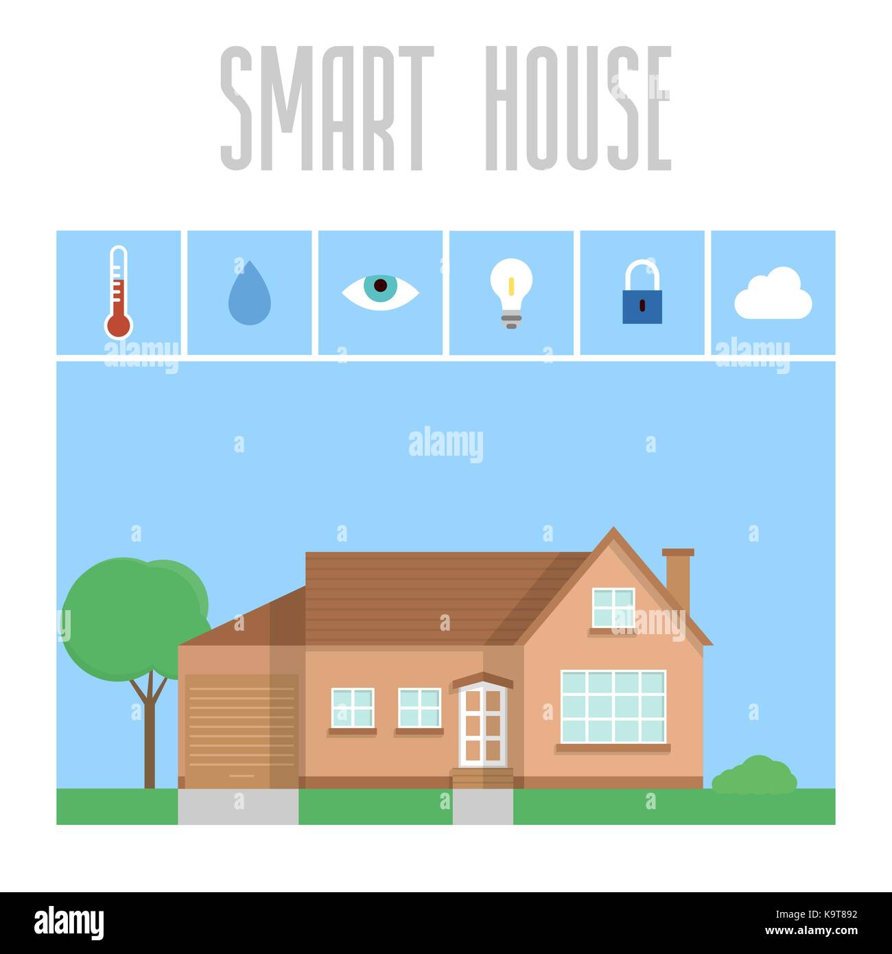 Smart house illustration Stock Vector Image & Art - Alamy