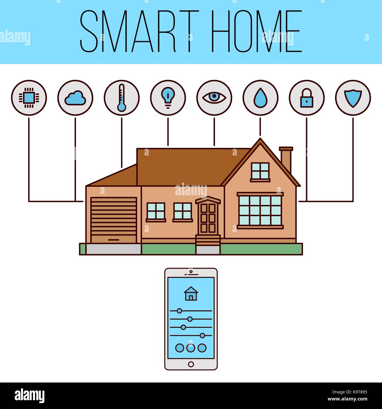 Smart house illustration Stock Vector Image & Art - Alamy
