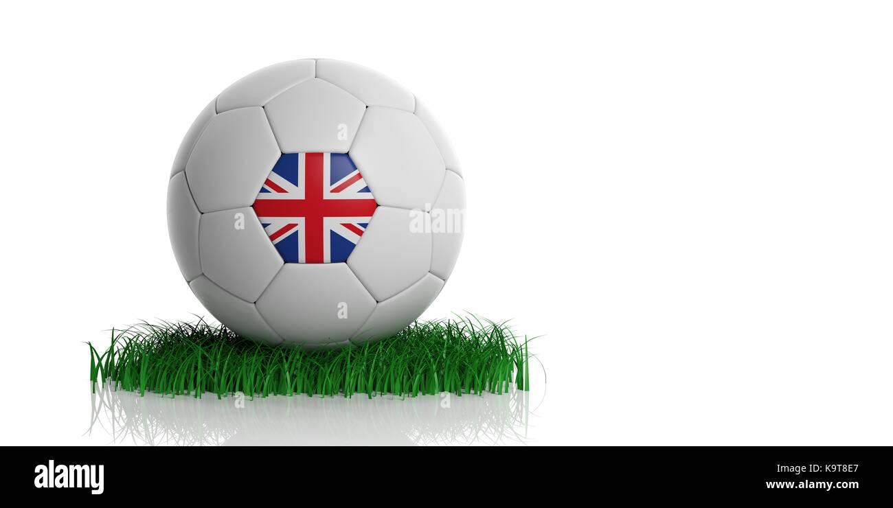 England flag on a soccer ball, white background. 3d illustration Stock ...