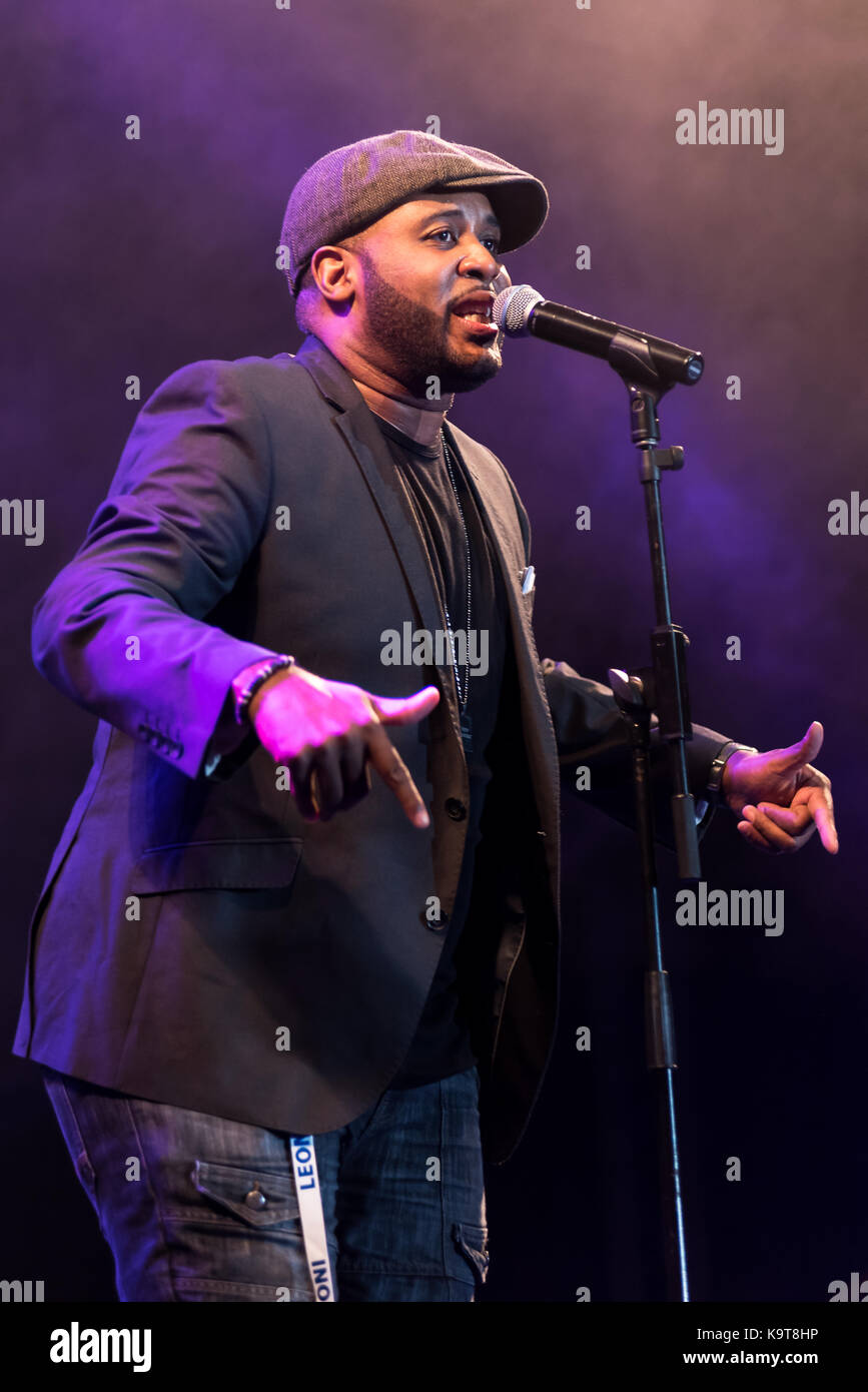 NIS, SERBIA - AUGUST 10: British R&B and jazz singer Tony Momrelle live ...