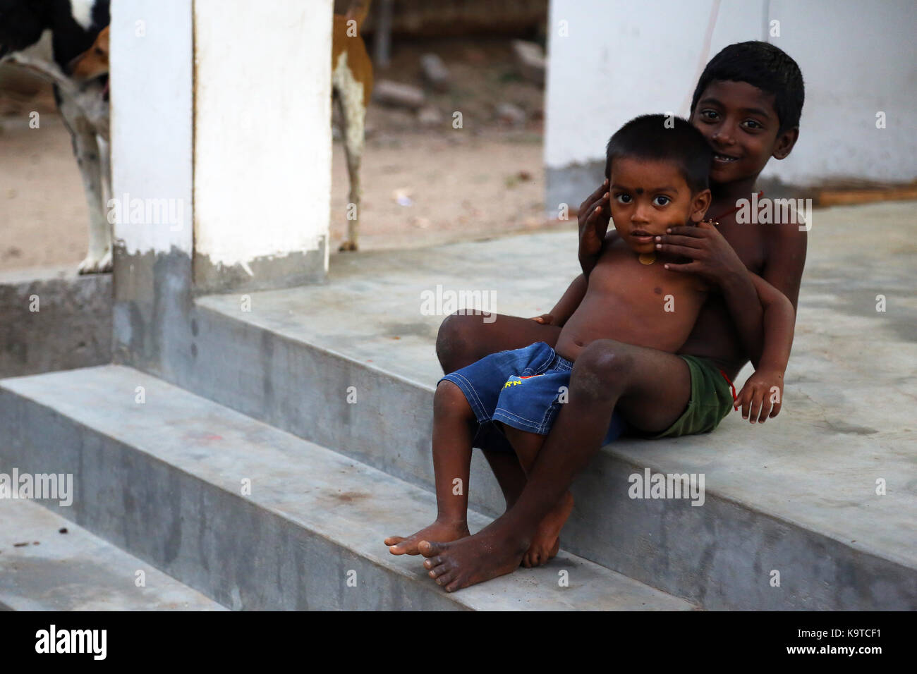 Happy Indian rural children smile Stock Photo - Alamy