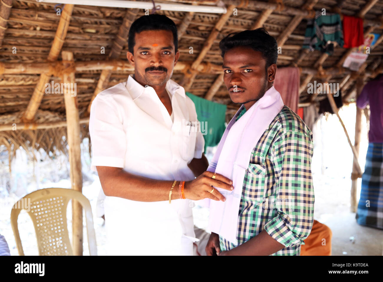 Political person talking in conference room looking camera Stock Photo ...