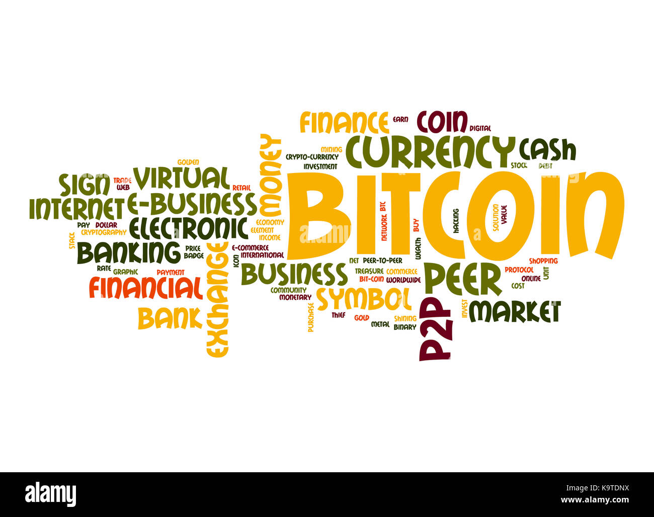 Bitcoin word cloud Stock Photo - Alamy
