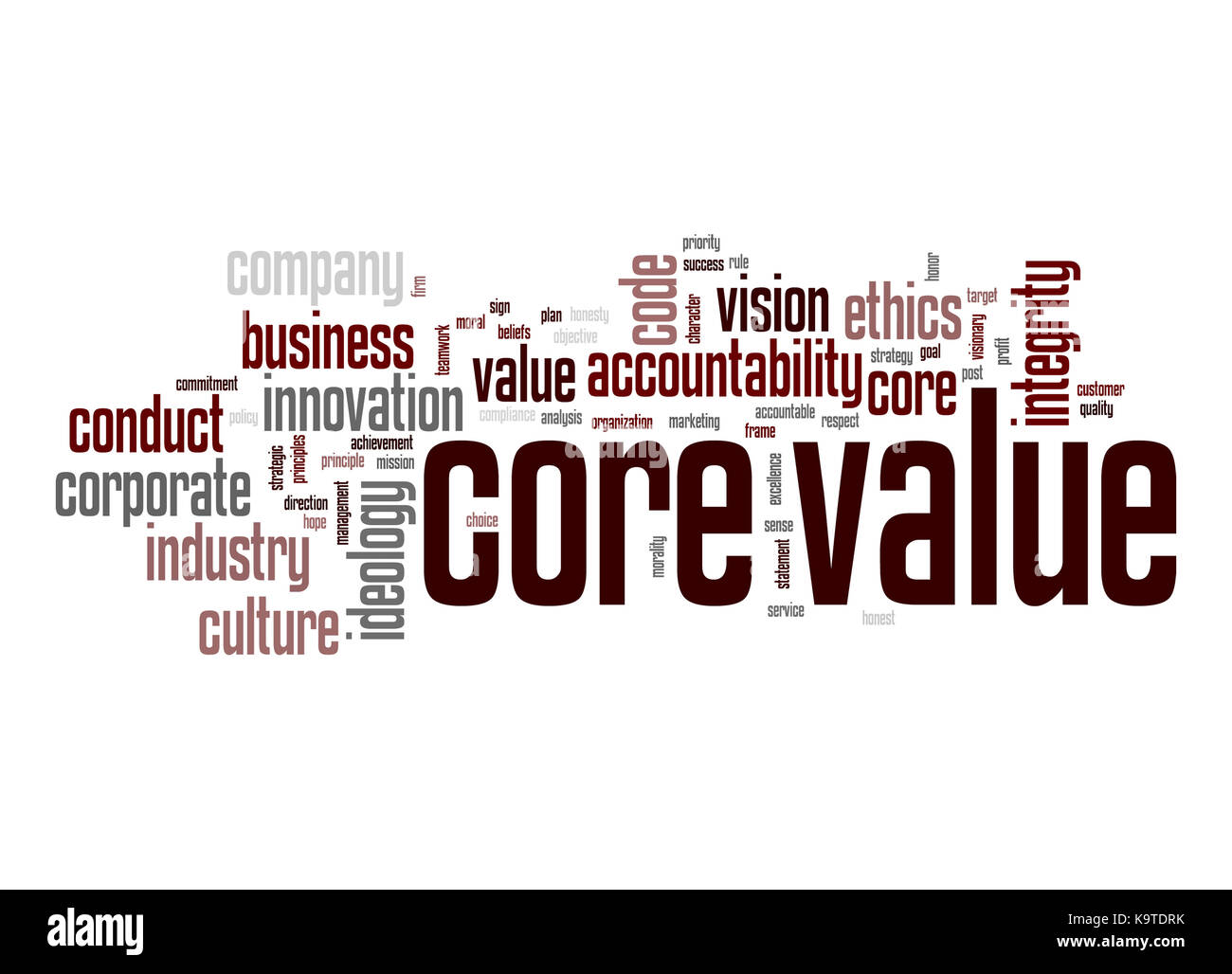 Core value word cloud Stock Photo - Alamy