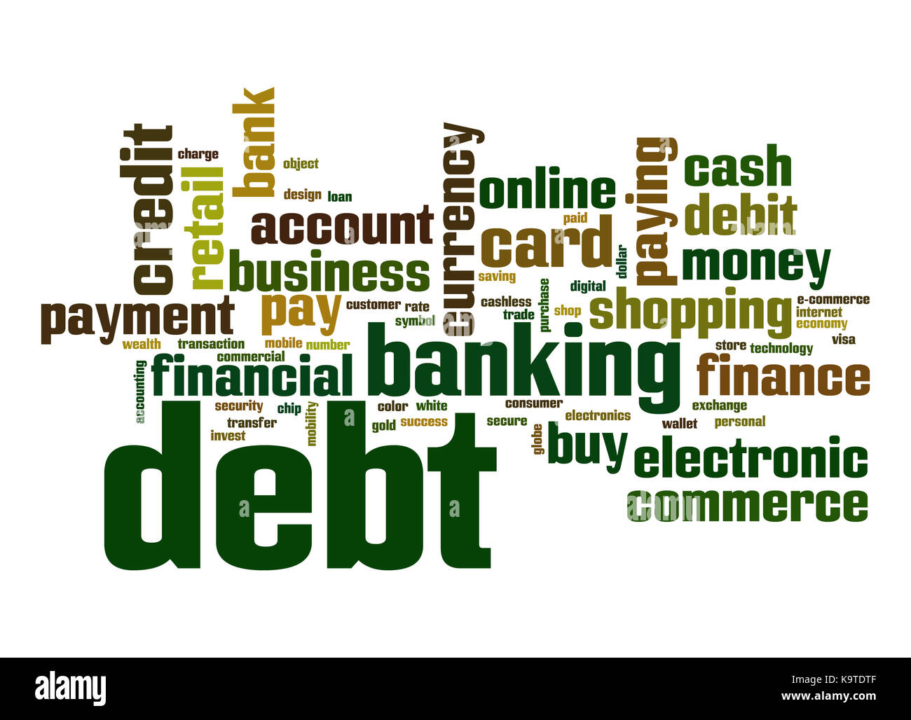 Debt word cloud Stock Photo - Alamy