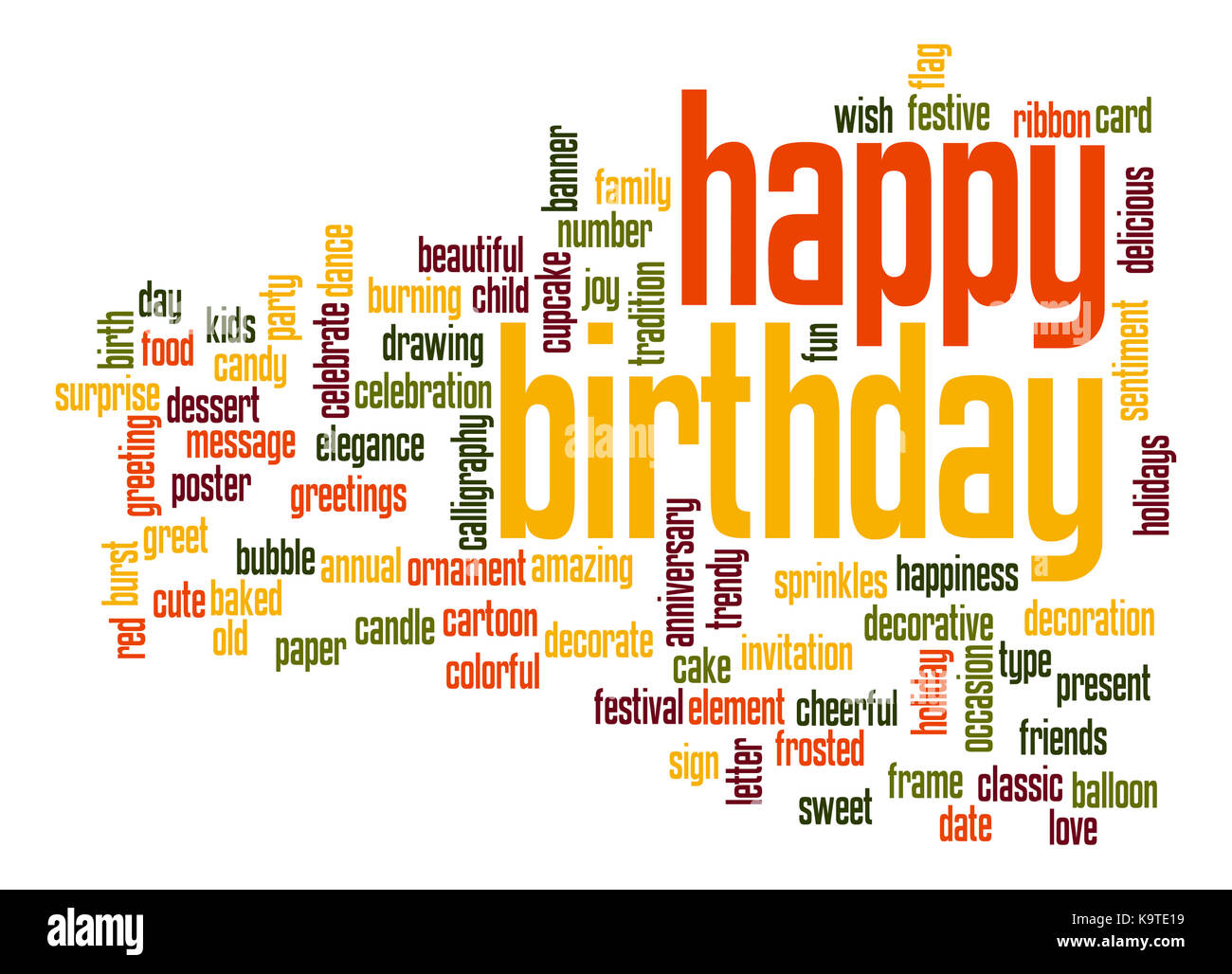 Happy birthday word cloud Stock Photo - Alamy