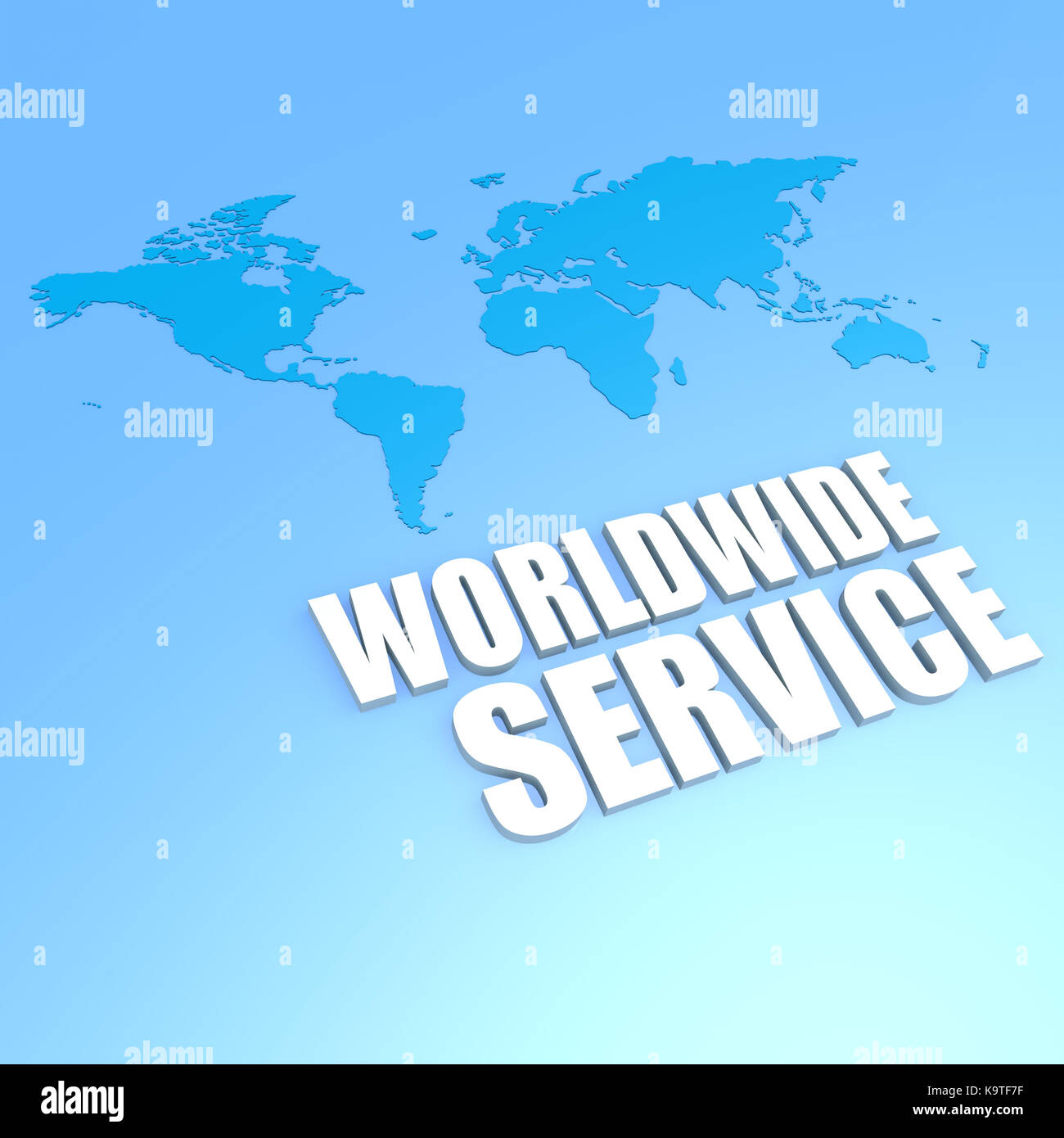 Worldwide service world map Stock Photo - Alamy