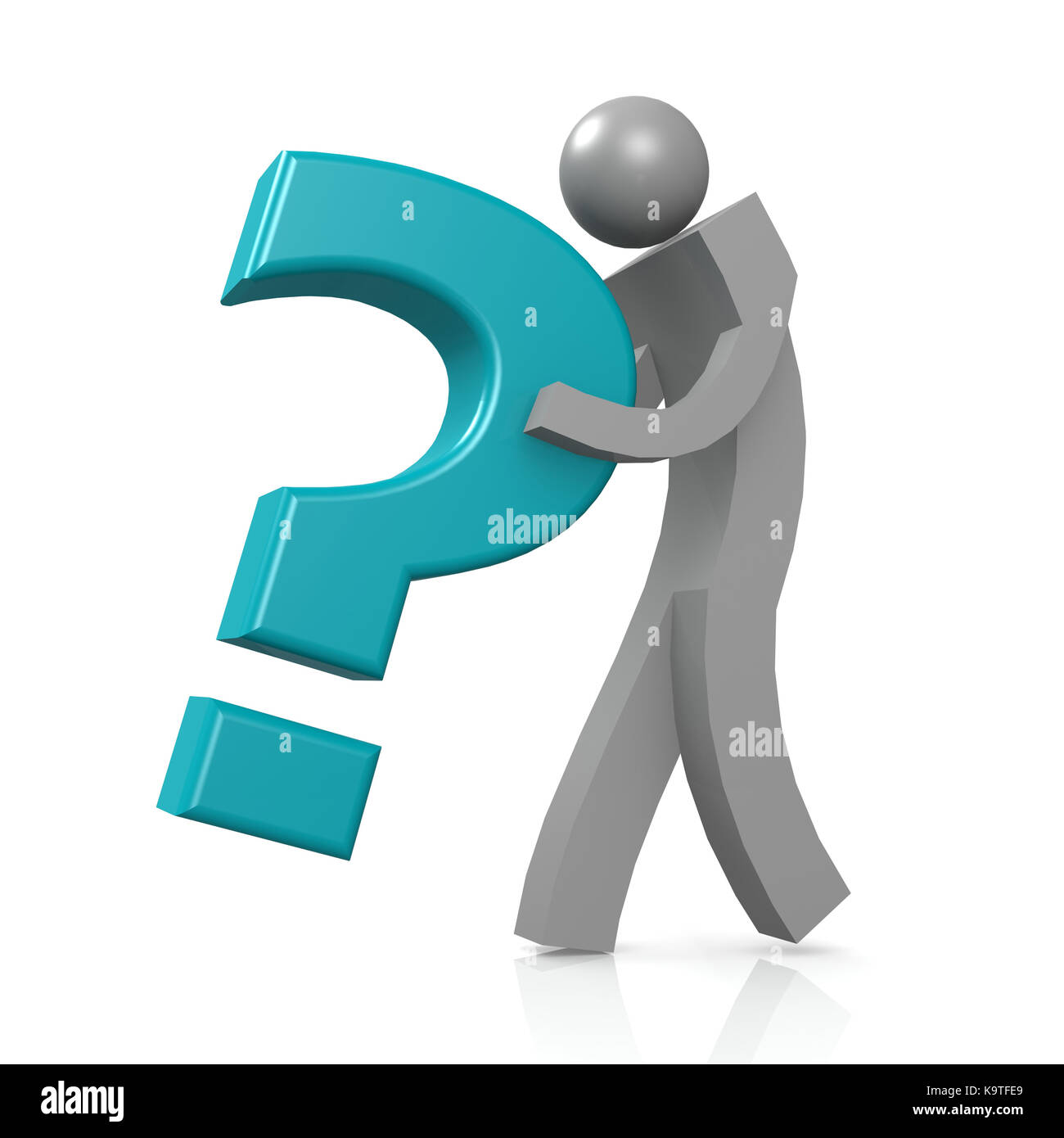Man and blue question mark Stock Photo - Alamy