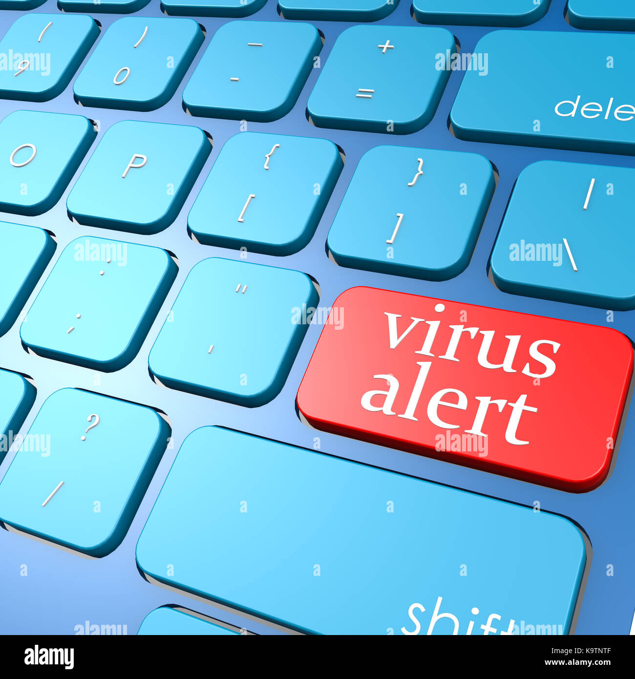 Virus alert keyboard Stock Photo - Alamy