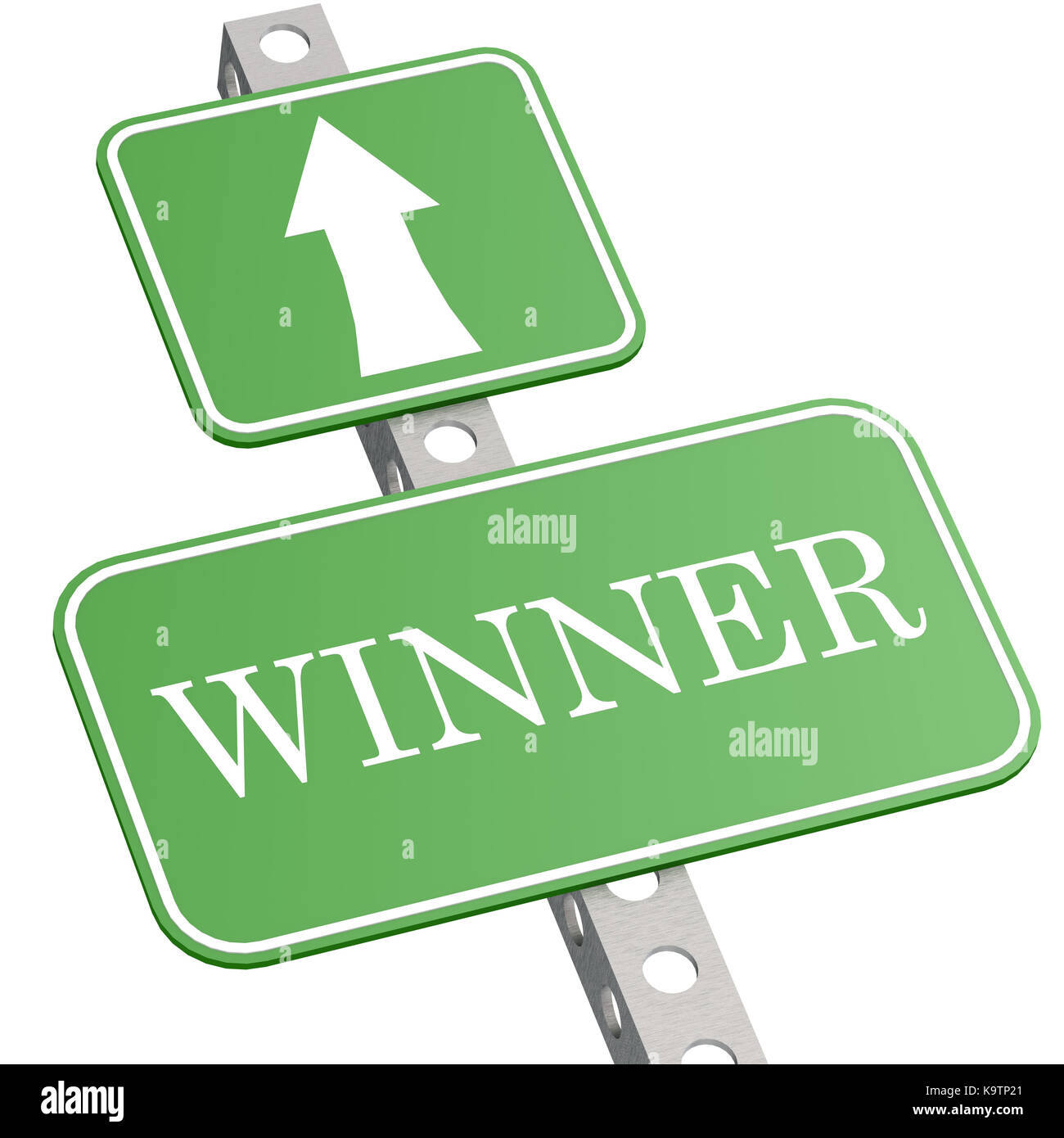 Green sign winner Stock Photo - Alamy