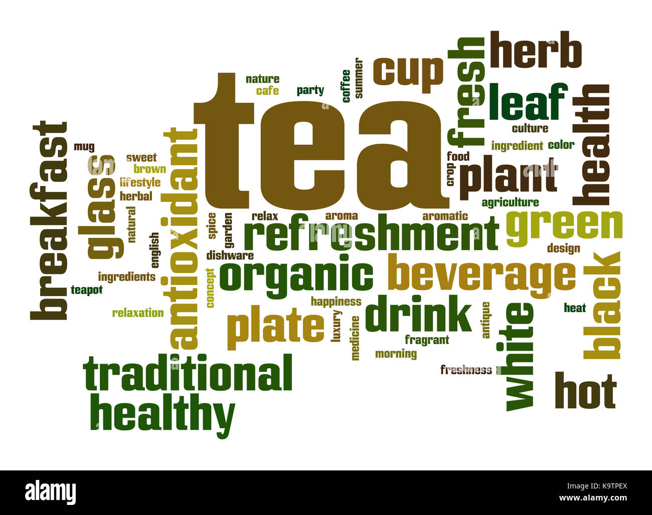Tea word cloud Stock Photo - Alamy